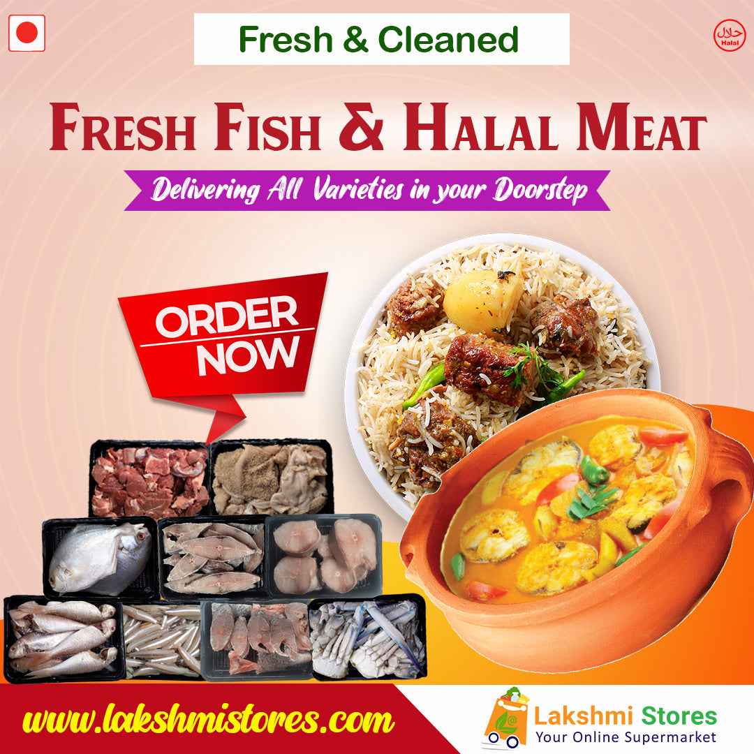 Buy Fresh Fish & Halal Meat Online in UK, Lakshmi Stores UK