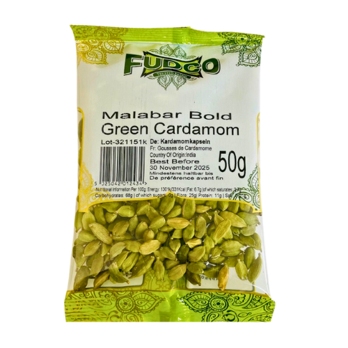 Buy Fudco Malabar Bold Green Cardamom 50g | Lakshmi UK – Lakshmi Stores UK
