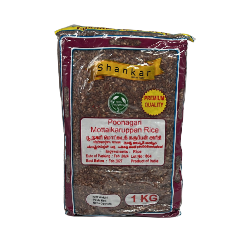 Buy Shankar Poonagari Mottakaruppan Rice 1kg Online – Lakshmi Stores UK
