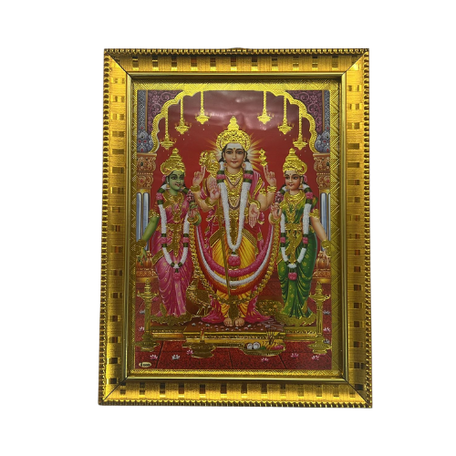 HINDU GOD PHOTO A4 SIZE with FRAME - MURUGAN WITH VALLI THEIVANAI ...